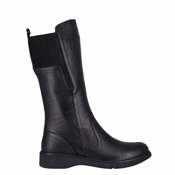 Cabello Envy Tan & Black 3/4 Boot, Inside Zip, Low Heel, Orthotic Frie ...
